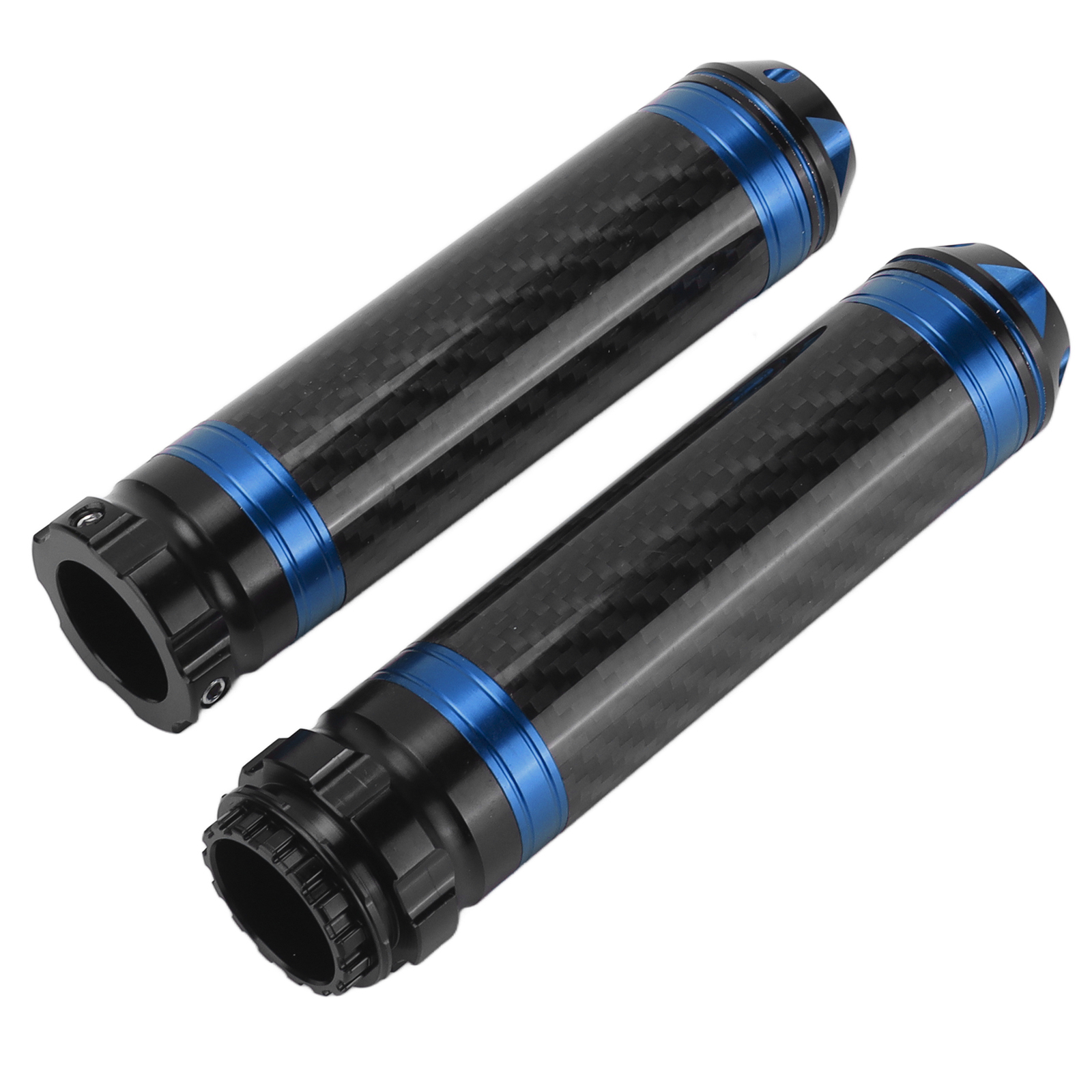 Blue 2PCS Motorcycle Handle Bar Grip Cover Carbon Fiber Corrosion ...
