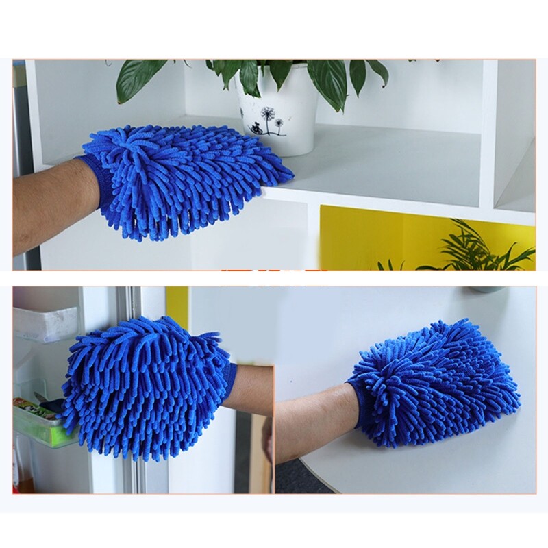 Mitt Double Side Cleaning Microfiber Glove Washing Wash Dust Home Clean ...
