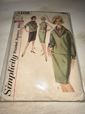 VTG Simplicity Pattern #5108 Size 14 Cut 1960'S JUNIOR & MISSES SKIRT ...