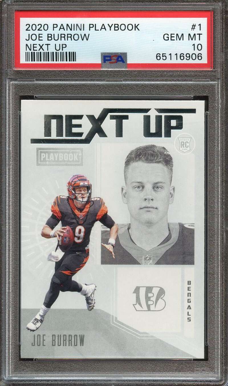 PSA 10 JOE BURROW (RC) 2020 PANINI PLAYBOOK NEXT UP #1 BENGALS | eBay