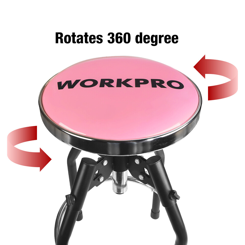 WORKPRO Heavy Duty Bar Stool Adjustable Hydraulic Work Shop Swivel ...
