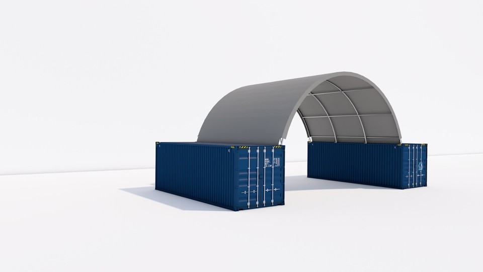 26W-20L-10H (ft) Shipping Container Roof Quonset Hut Shed Hoop Barns ...