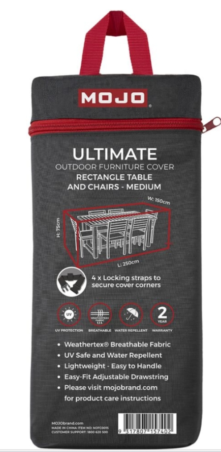 MOJO Ultimate Outdoor Rectangular Table & 6 Chair Furniture Cover ...