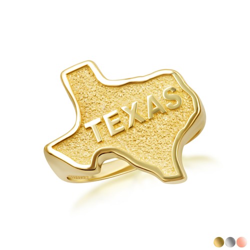 Gold Texas State Map Ring (Available in Yellow/Rose/White Gold) | eBay