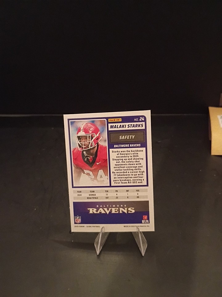 2025 PANINI SCORE MALAKI STARKS ROOKIE BALTIMORE RAVENS | eBay