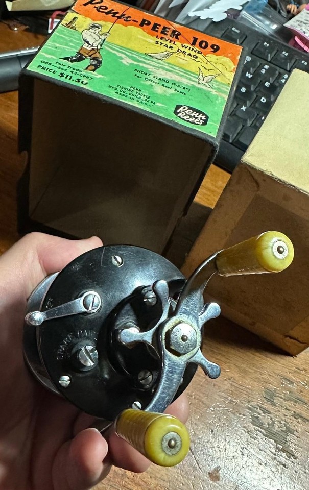 Vintage Penn Peer Salt Fresh Water Fishing Reel No 109 Original Box ...