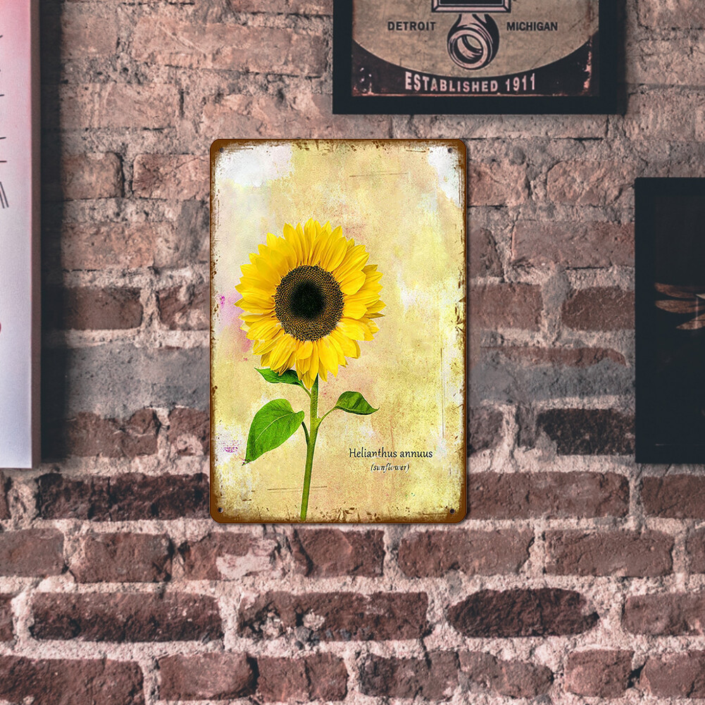 Sunflower Retro Metal Plate Tin Sign Vintage Plaque Home Decoration ...