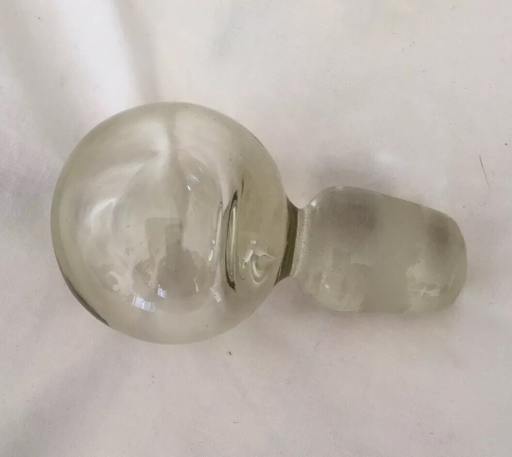 Bischoff Art Glass Decanter Amber Gold Wheat w Stopper & Label 9” Tall ...