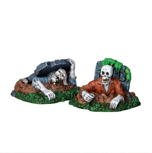 Lemax ZOMBIES Set of 2 # 22007 Halloween Spooky Town Village Retired ...