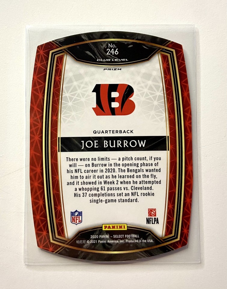 Joe Burrow 2020 NFL Select Club Level Die Cut Red | eBay