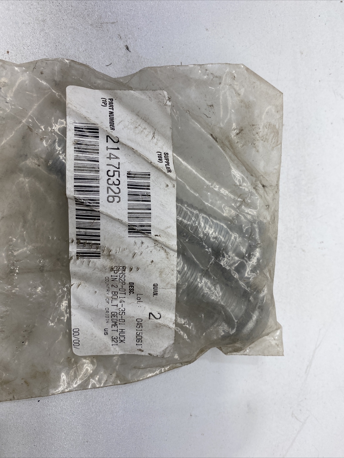 Mack Part Number 21475326 Bolt Quantity 2 | eBay