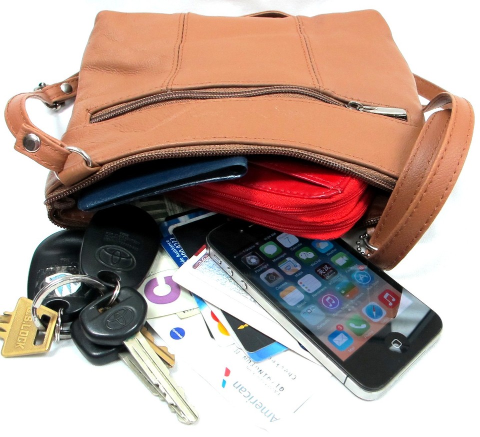 Genuine Leather Every Day Purse Shoulder or Cross Body Slim Light ...