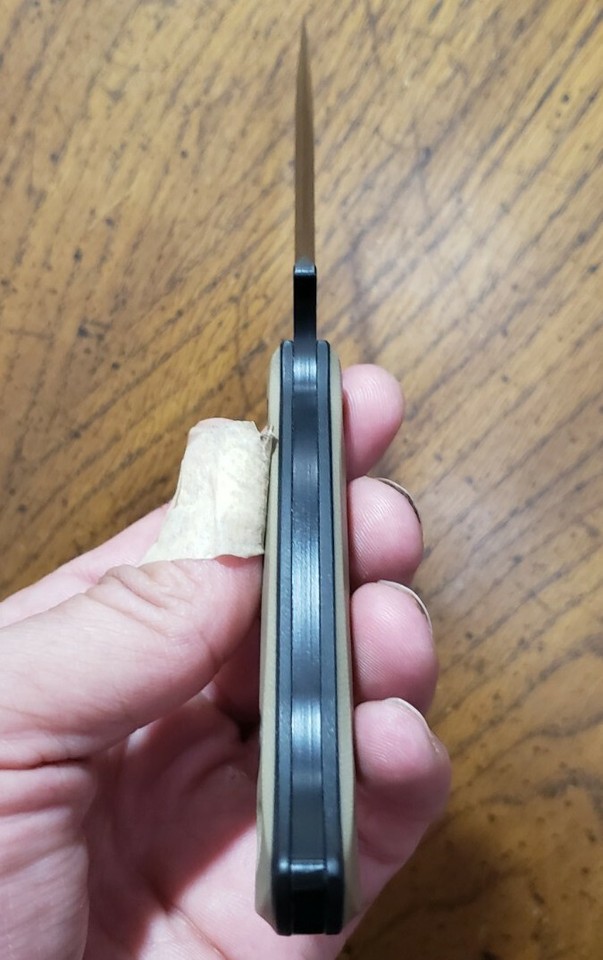 Half Face Blades HFB Extremis MK1 3.5" S35VN Blk Cerakote Blade Tan G10 ...