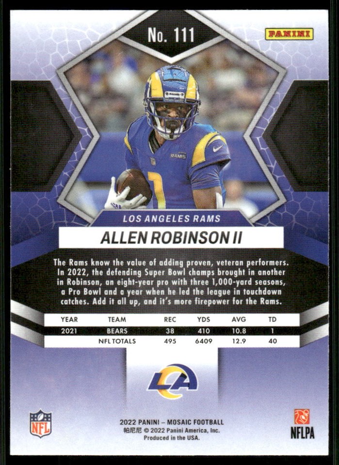 2022 Panini Mosaic #111 Allen Robinson II | eBay