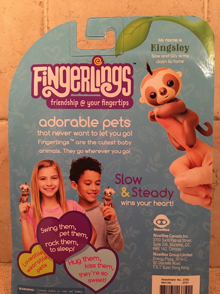 Fingerlings Interactive Baby Sloth Kingsley New 2017 WowWee | eBay