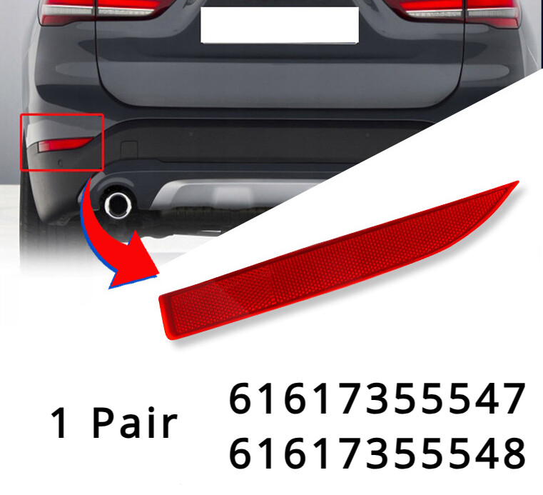 1 Pair Red Rear Bumper Tail Brake Light Lamp For BMW X1 F48 2015-20 ...