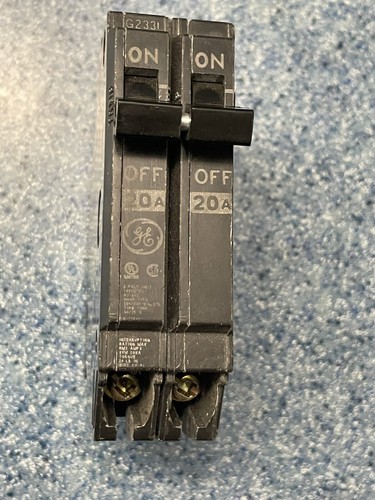 GE THQP220 20A DOUBLE POLE NARROW CIRCUIT BREAKER - Slightly Used - USA ...