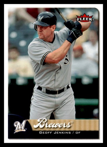 2007 Fleer #154 Geoff Jenkins Milwaukee Brewers Baseball Card NM ...