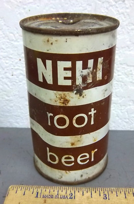 Vintage 1960s NEHI Root Beer soda Metal Pop Can Big Delta Alaska RC ...