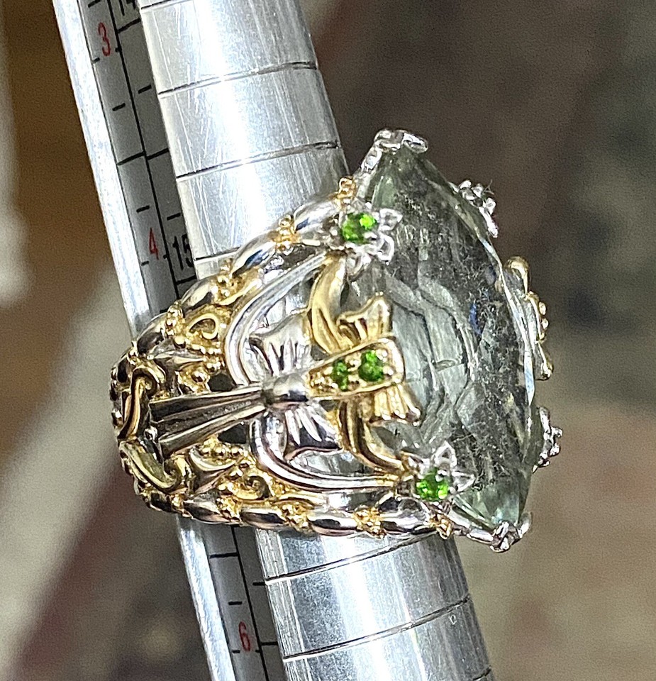 💚MICHAEL VALITUTTI NH GEMS EN VOGUE Huge Green Amethyst Sterling Ring ...