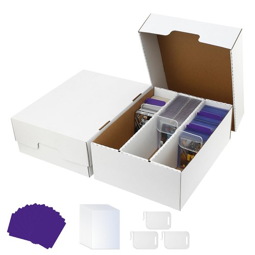 Trading Card Storage Box 4200-Count-3 Row Design/16 Dividers&6 ...