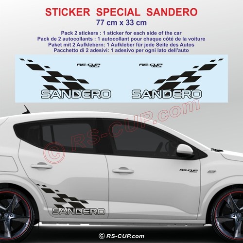 Autocollant pour SANDERO sticker bande damier RACING ref:1449 | eBay