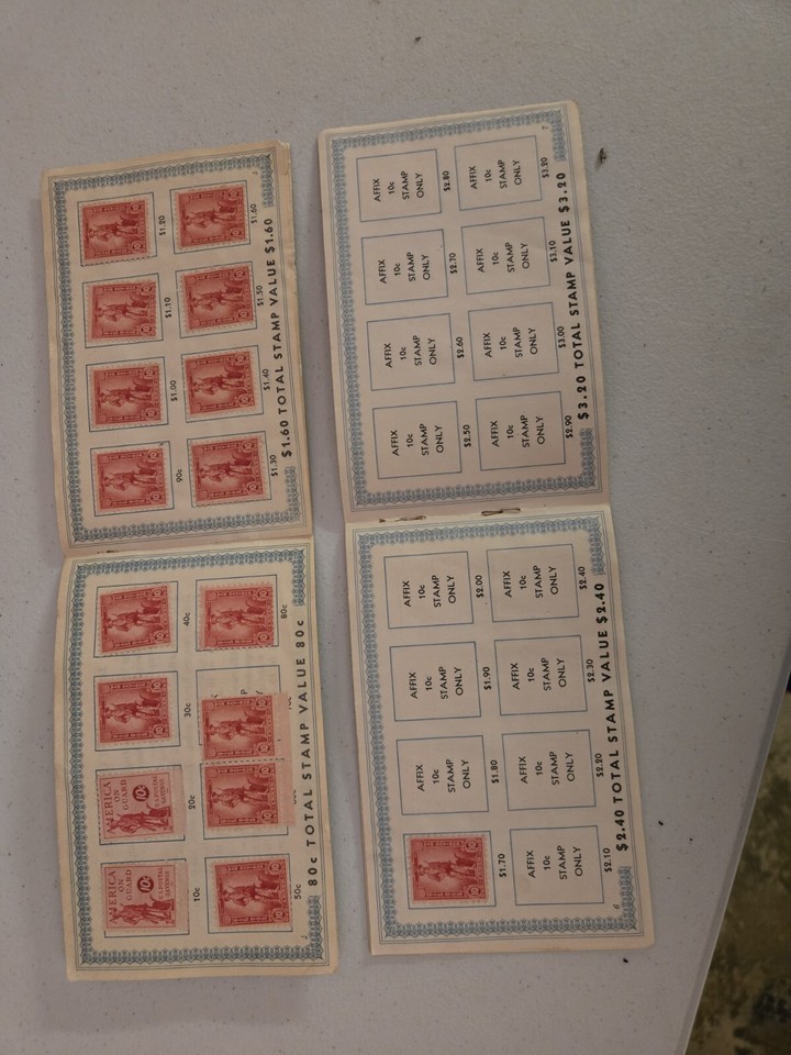 Vintage Postal Savings Plan War Stamp Books With Attached Stamps | eBay