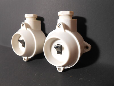 Orig. Bakelit Schalter Lichtschalter Kippschalter Aufp. weiß Steckdose ...