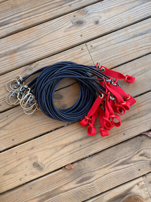 Dozen Tie Down Gamefowl Cords Rubber FlexiCord Nylon Leg Hitch - Select ...