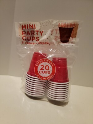 4 Packs 2oz MINI RED PARTY CUPS 1 pack of 20 cups ~ perfect size 80 ...