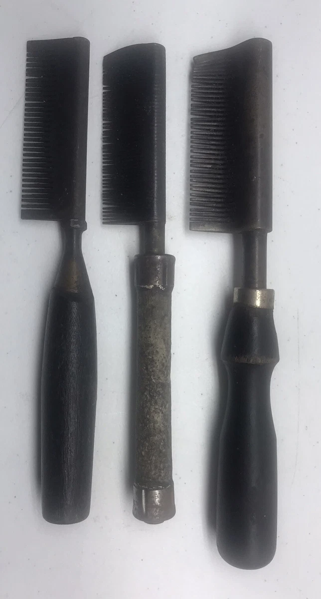 Sold At Auction: 5- VINTAGE BRASS HOT COMBS