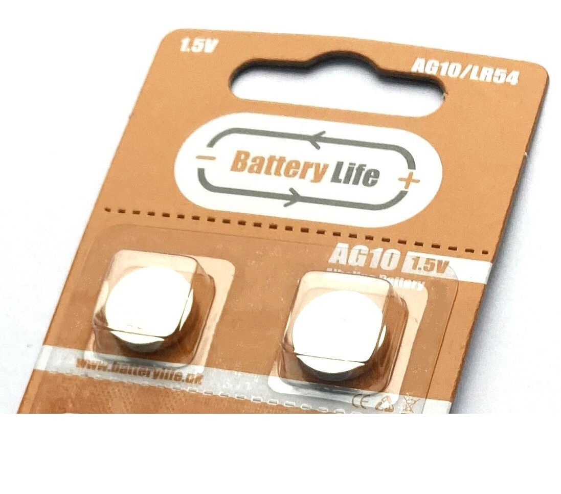 Batteries AG10 LR54 Alkaline 1.5V L1131 390A 189 Battery Life UK Brand ...