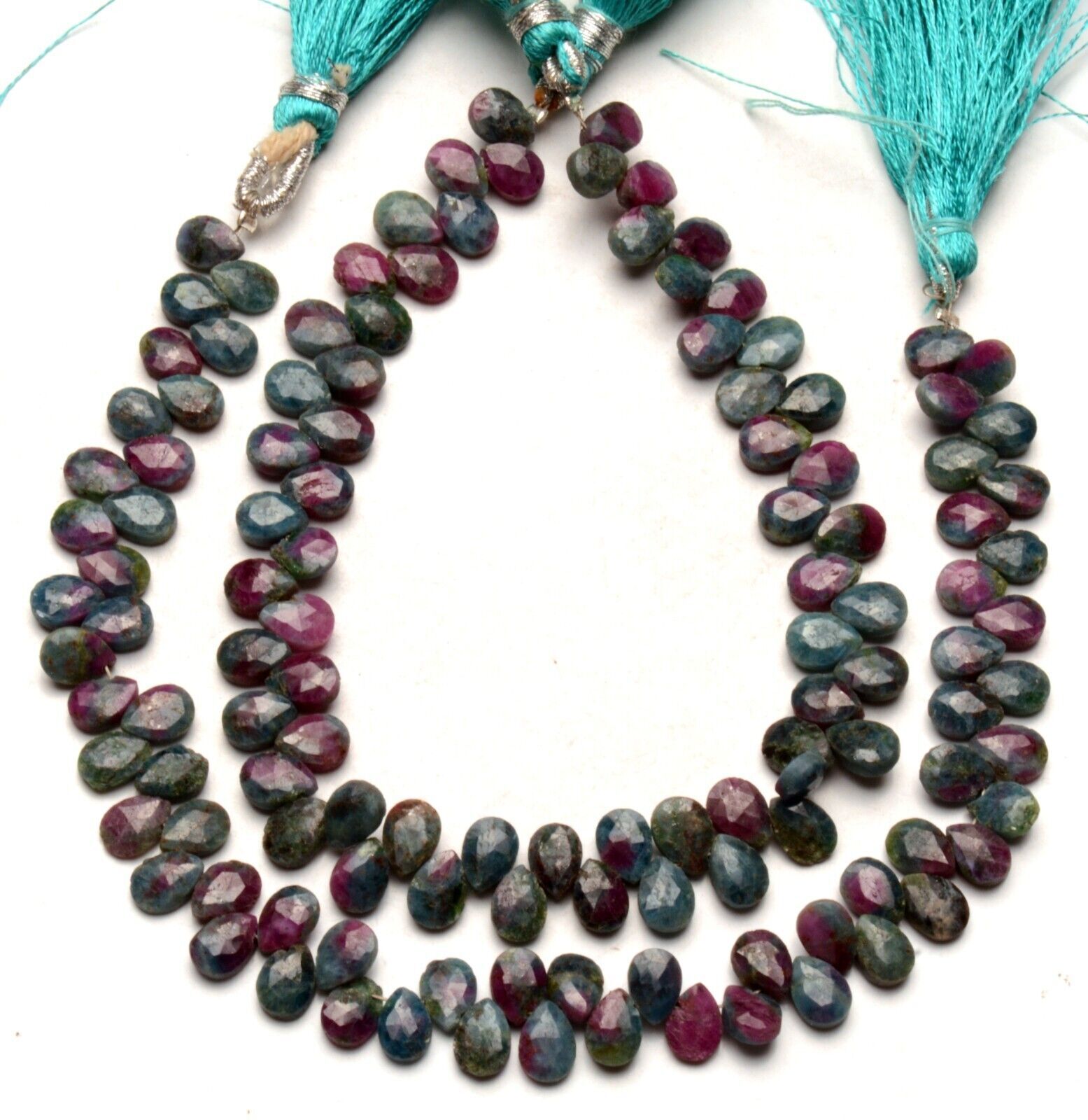 7x5 mm Pear Shape Jewelry Making Beads Ruby in Zoisite Gem 8" Strand | eBay
