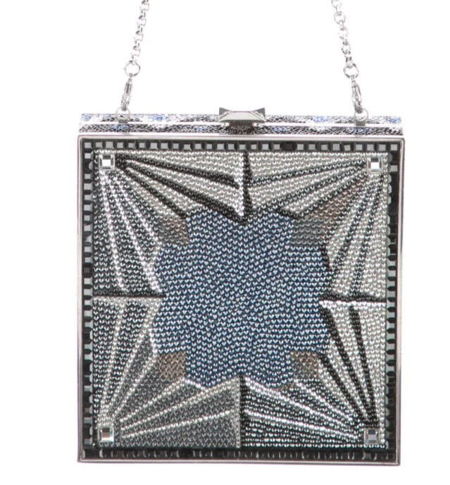 Judith Leiber Cigar Box Crystal Clutch Minaudière Evening Bag Art Deco ...