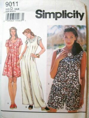 Simplicity 9011 JUMPSUIT in 3 Lengths Size 4-8 bust 39.5-31.5 UnCut ...