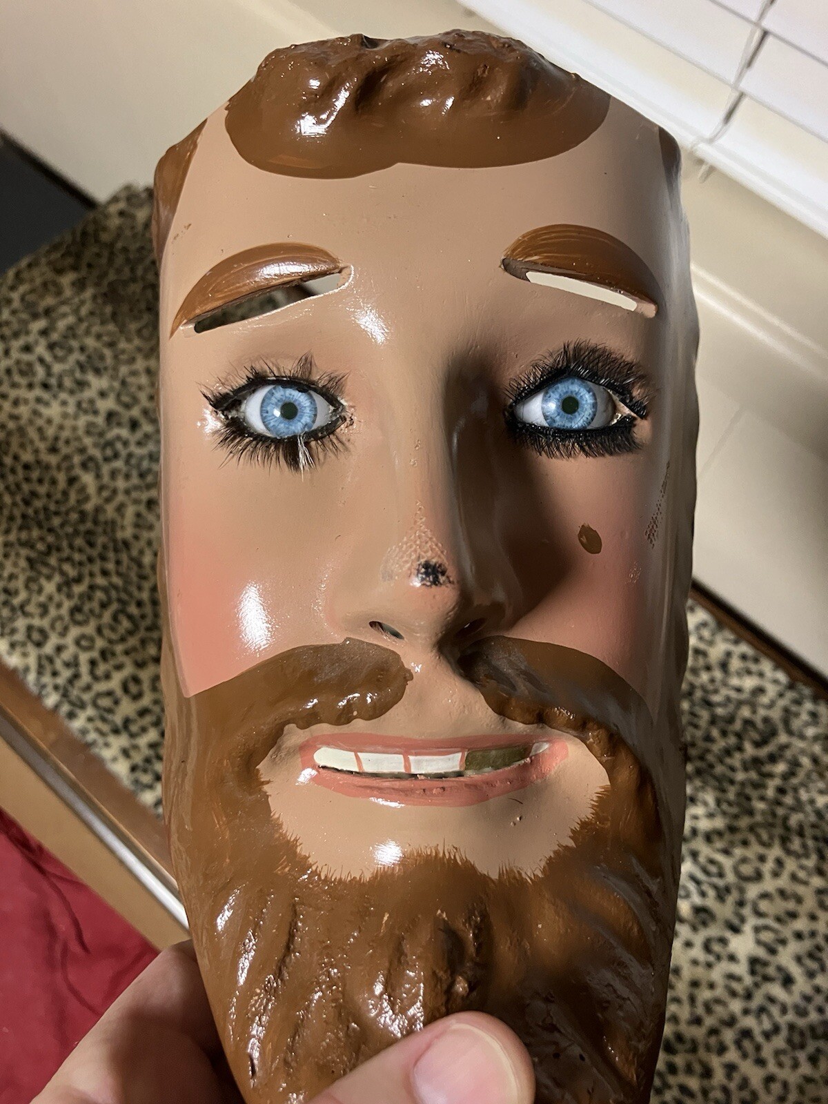 Mexican Catrine Dandy Mask With Blue Glass Eyes. Vintage Folk Art. | eBay