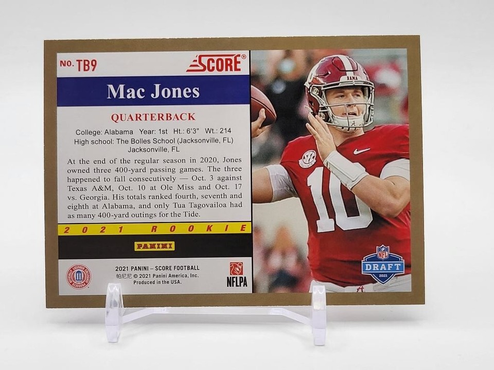 Mac Jones 2021 Score 1991 Throwback #TB9 Rookie RC Alabama Crimson Tide ...