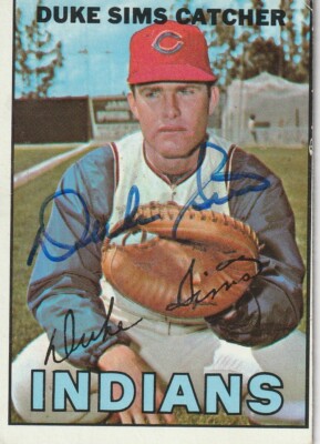 DUKE SIMS CLEVELAND INDIANS SIGNED 1967 TOPPS CARD #3 | eBay
