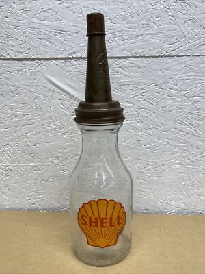 Shell Motor Oil Bottle Spout Cap Glass Vintage Style Gas Station | eBay