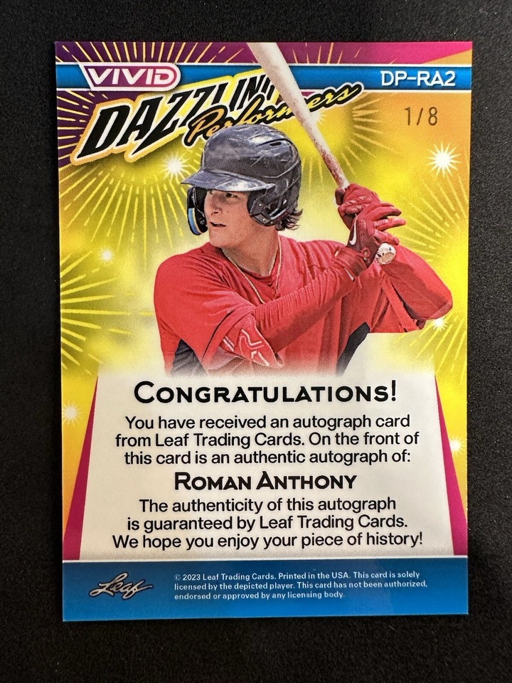 2023 Leaf Vivid Roman Anthony Auto 1/8 Dazzling Performers | eBay