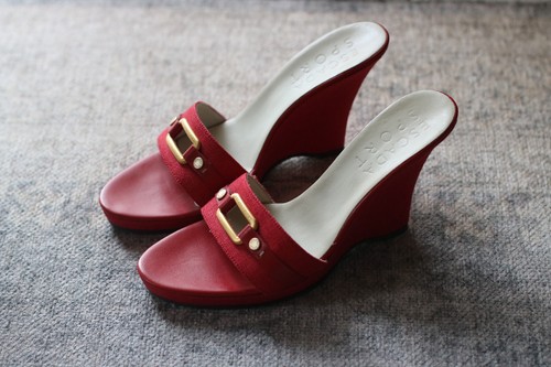 ESCADA SPORT red wedge summer sandals size EU39 | eBay