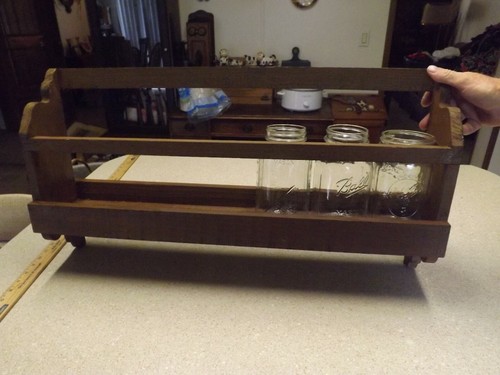 wood wall display shelf for canning jars Apothecary glass jars 28"W X ...