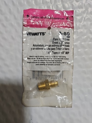 Watts A-80 1/4-in MIP x 1/4-in Flare Threaded Flare x Mip Adapter Union ...