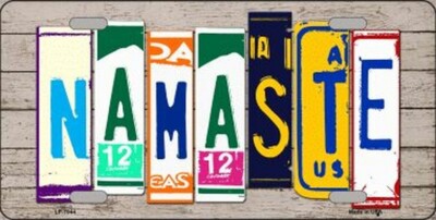 NAMASTE METAL NOVELTY LICENSE PLATE TAG | eBay