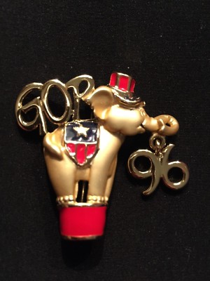 1996 Republican GOP Elephant Brooch Pin Gold Tone Political Souvenir | eBay