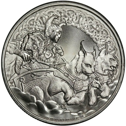 2022 Niue $2 Norse God Freya 1 oz 999 Silver Coin in Capsule -Mintage ...