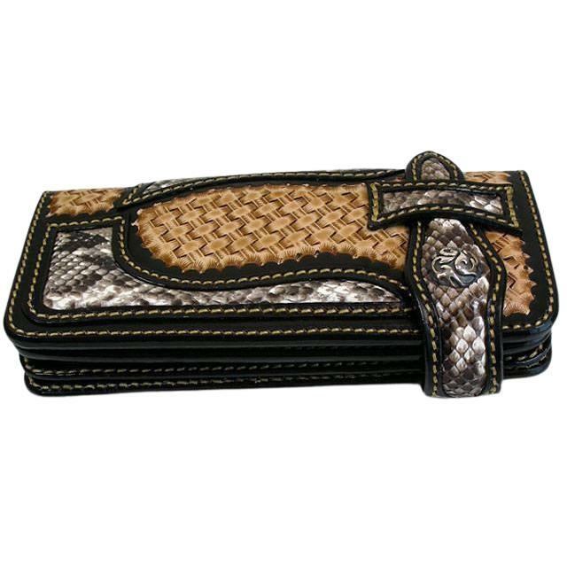 Snake Leather Rocker Biker Tribal Wallet | eBay
