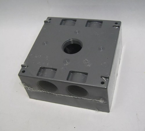 10-Pk Eaton Crouse-Hinds TP7106 2-Gang Weatherproof Outlet Box Five 3/4 ...