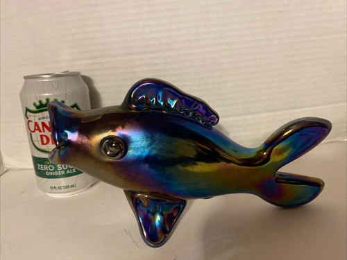 Vintage Signed Gibson Glass Fish Carnival Glass 8” Long 4 3/4” Tall | eBay