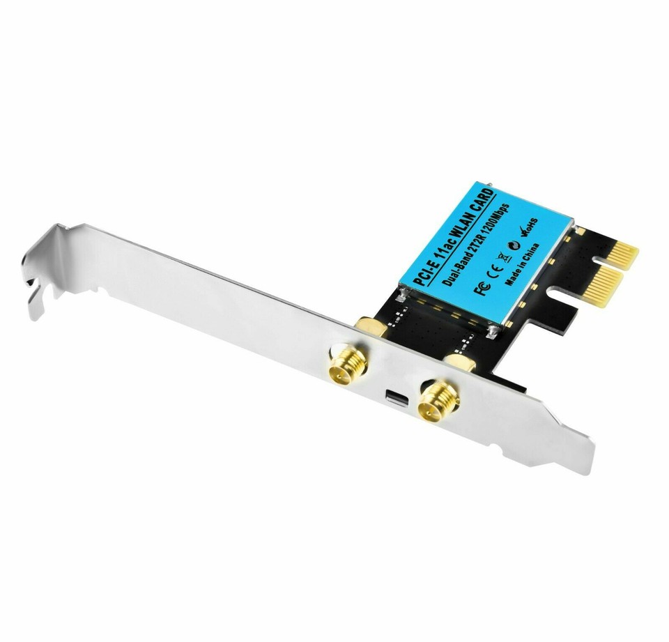 WiFi 1200Mbps Desktop PCIe Adapter 2.4G/5G Dual Band AX210 802.11AX PCI ...